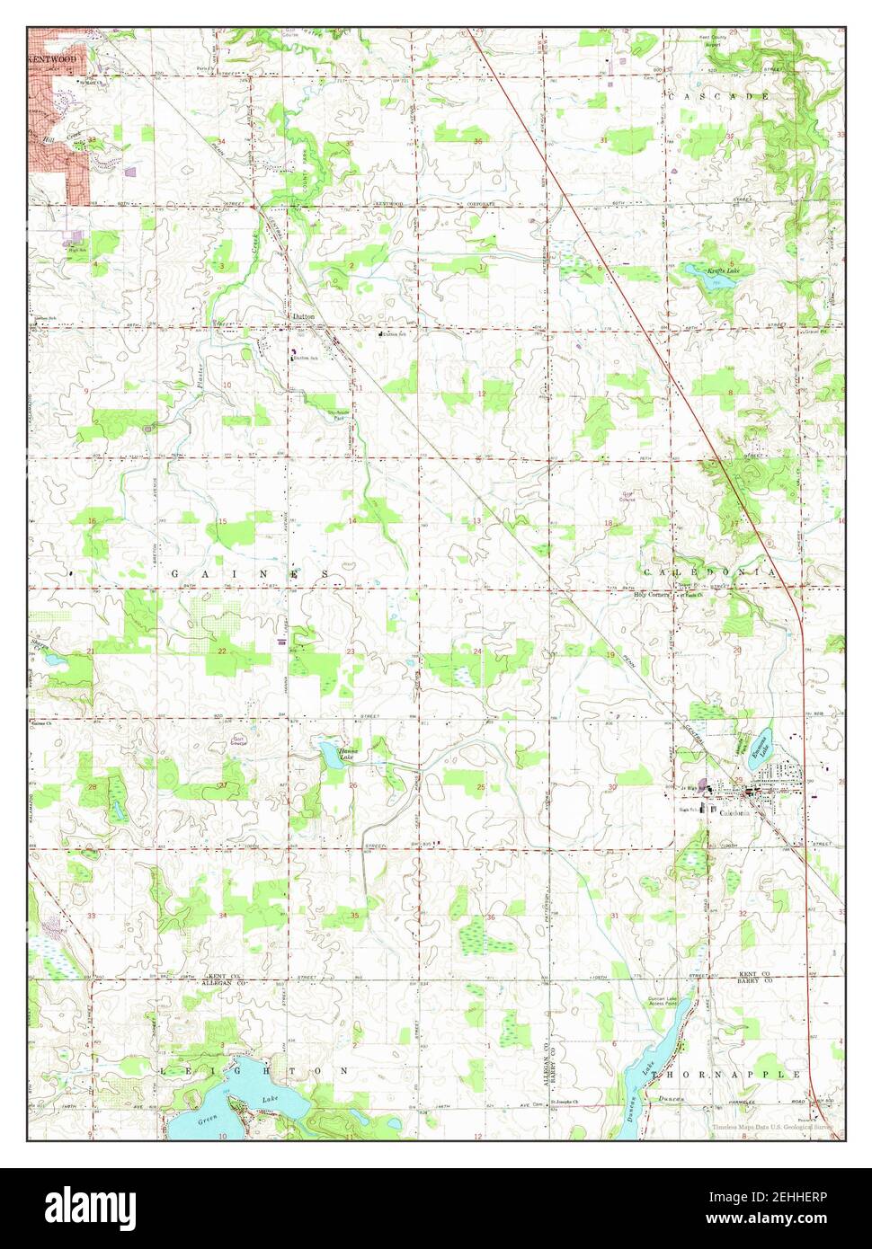 Caledonia, Michigan, map 1967, 1:24000, United States of America by ...