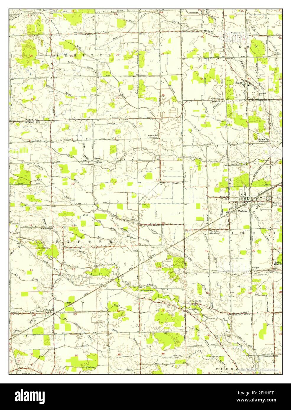 Map of carleton michigan hi-res stock photography and images - Alamy