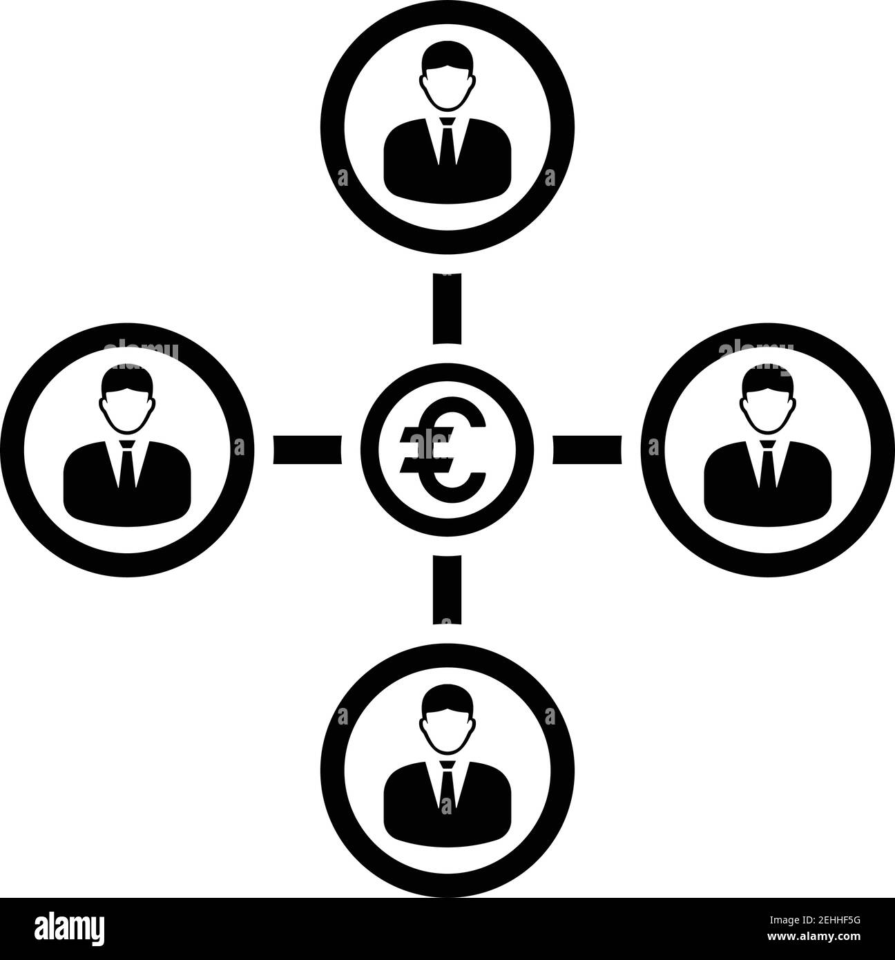 Euro business network icon Stock Vector Image & Art - Alamy