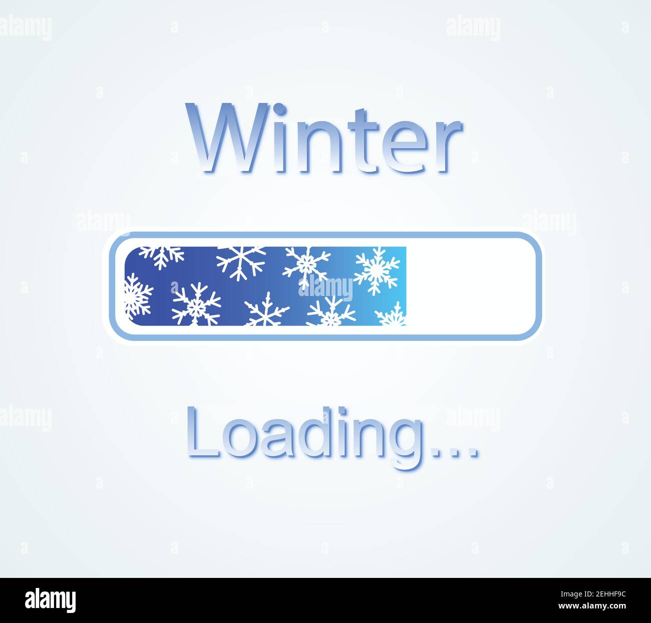 Inscription Loading Winter Concept Illustration Background Stock Vector ...