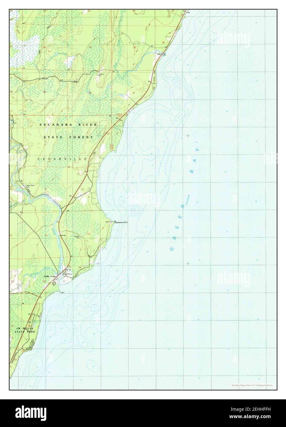 Cedar River, Michigan, map 1989, 1:24000, United States of America by ...
