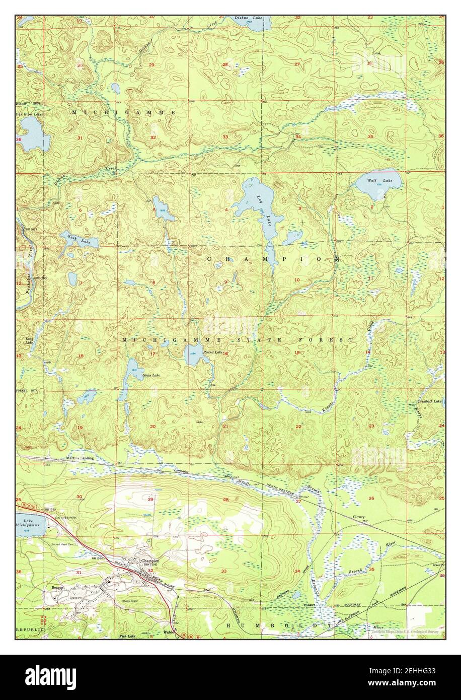 Champion, Michigan, map 1955, 1:24000, United States of America by ...