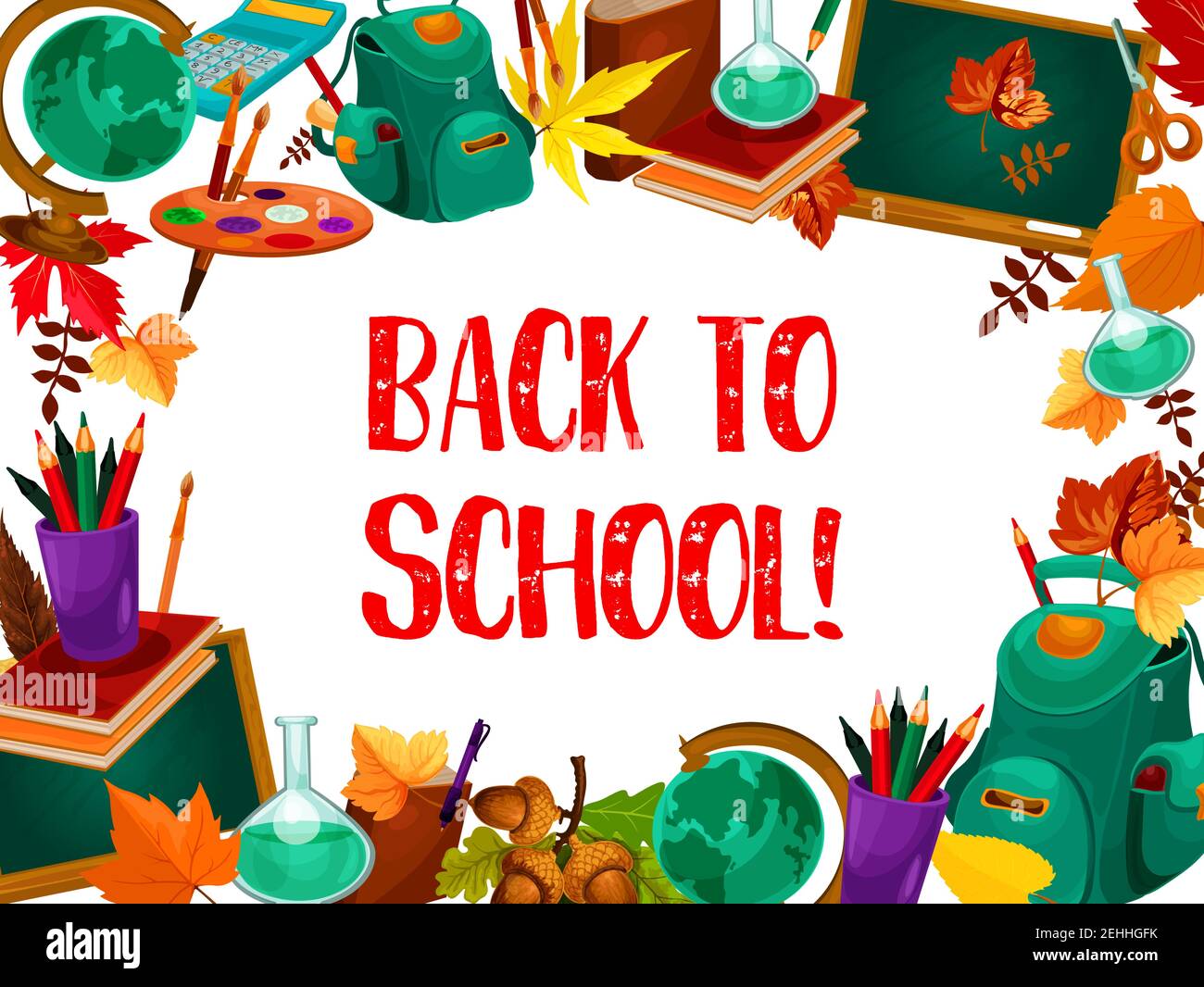 Back to school greeting card for new school year celebration. School ...