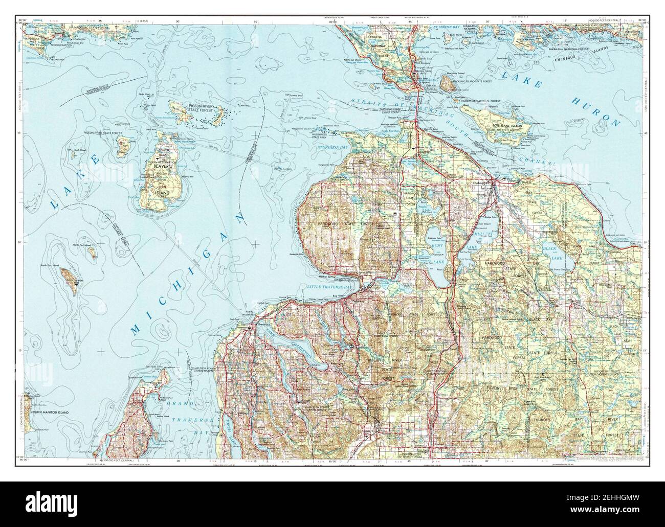 Map of cheboygan hi-res stock photography and images - Alamy