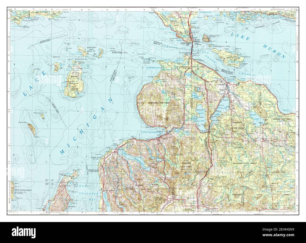 Map of cheboygan hi-res stock photography and images - Alamy