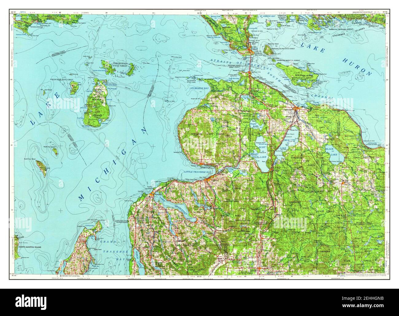 Map of cheboygan hi-res stock photography and images - Alamy