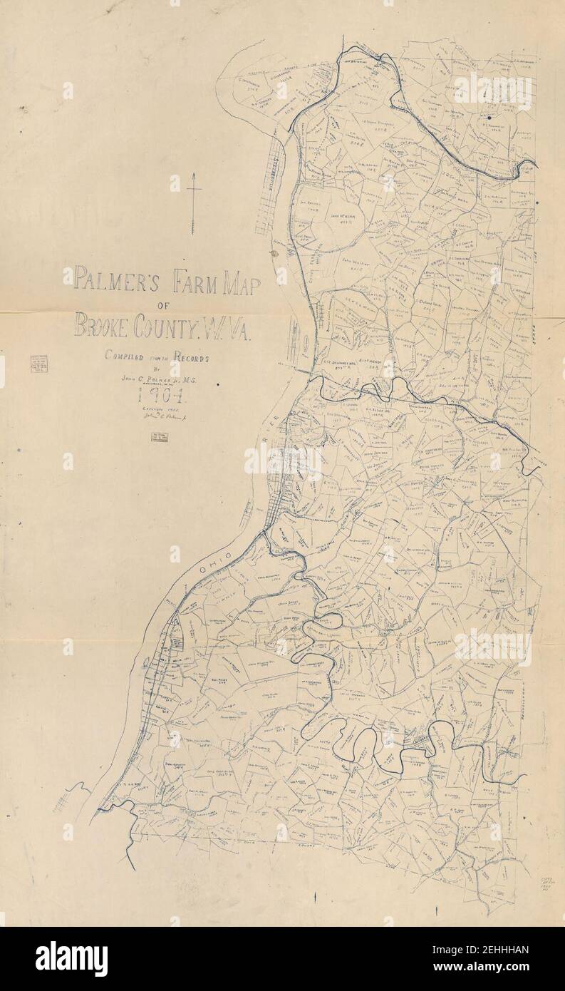 Palmer's farm map of Brooke County, W. Va Stock Photo - Alamy