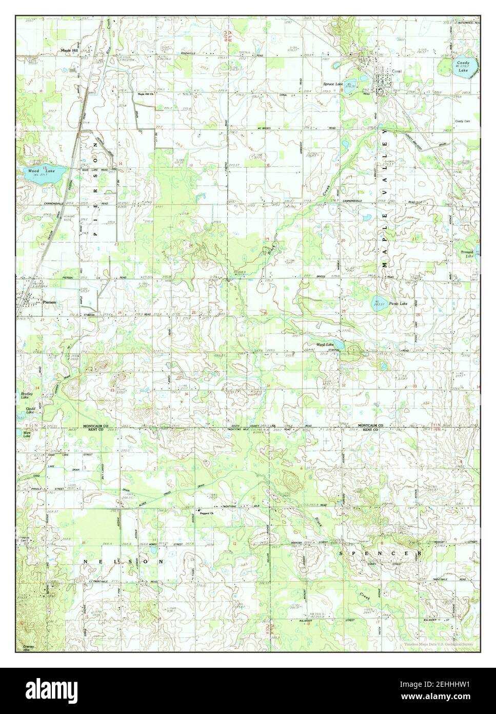 Coral, Michigan, map 1985, 1:24000, United States of America by ...