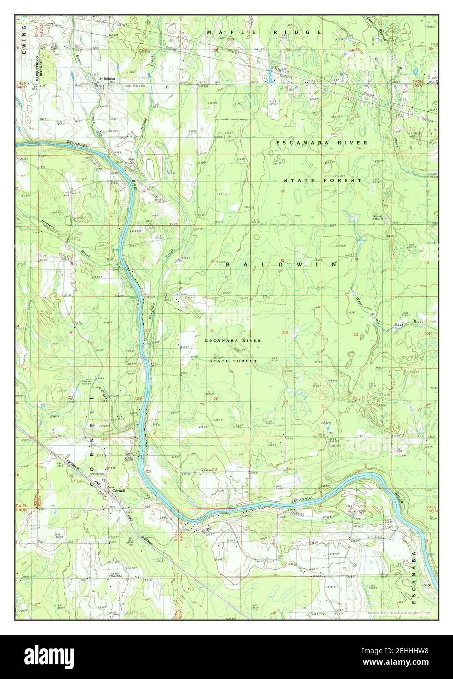 Cornell, Michigan, map 1985, 1:24000, United States of America by ...
