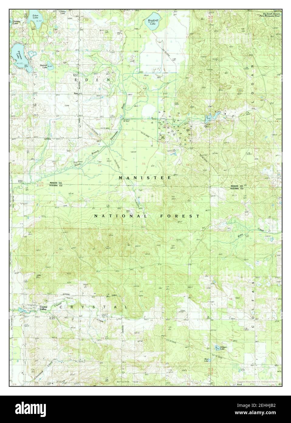 Crystal Valley, Michigan, map 1987, 1:24000, United States of America ...
