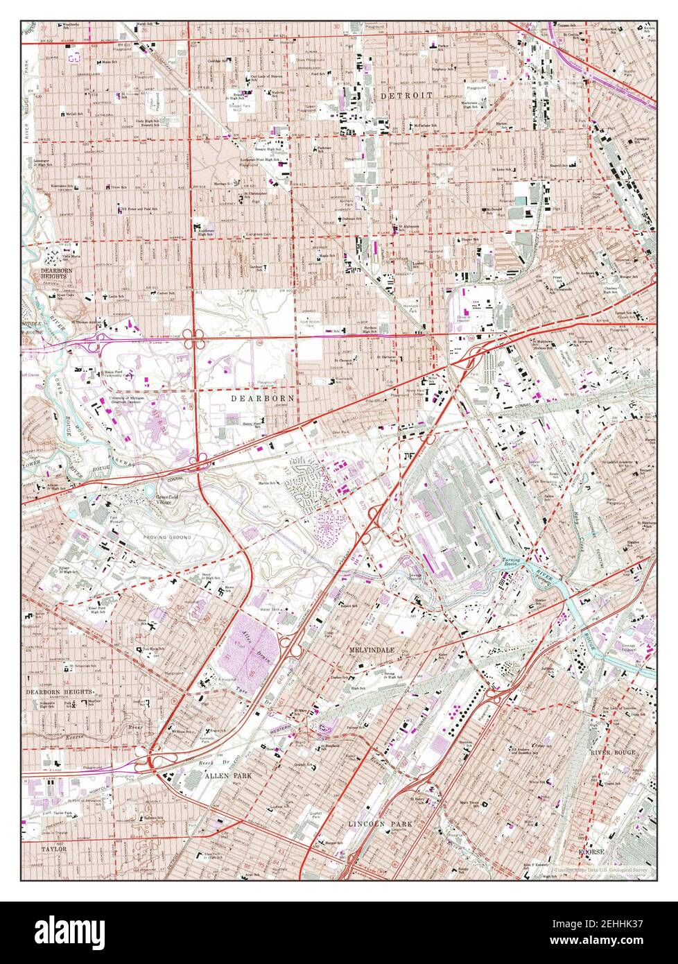 Map Allen Park Mi Usa