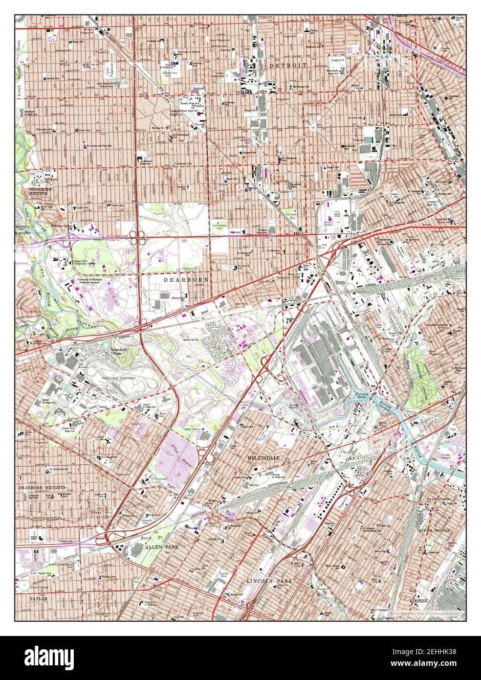 Dearborn, Michigan, map 1968, 1:24000, United States of America by ...