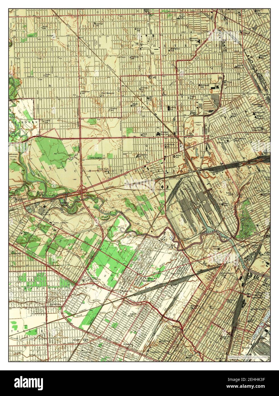 Dearborn, Michigan, map 1942, 1:24000, United States of America by ...