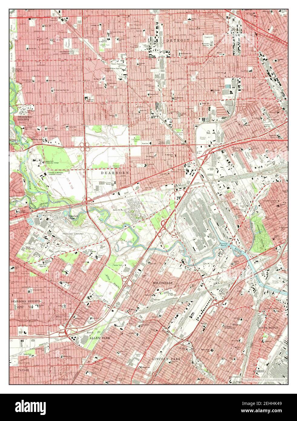 Dearborn, Michigan, map 1968, 1:24000, United States of America by ...