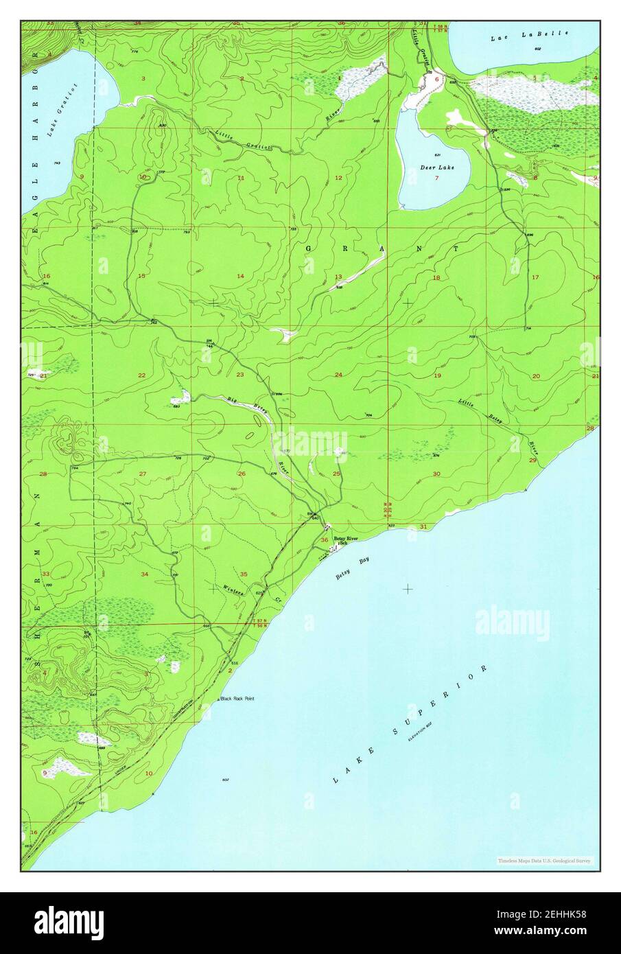 Deer Lake, Michigan, map 1948, 1:24000, United States of America by ...