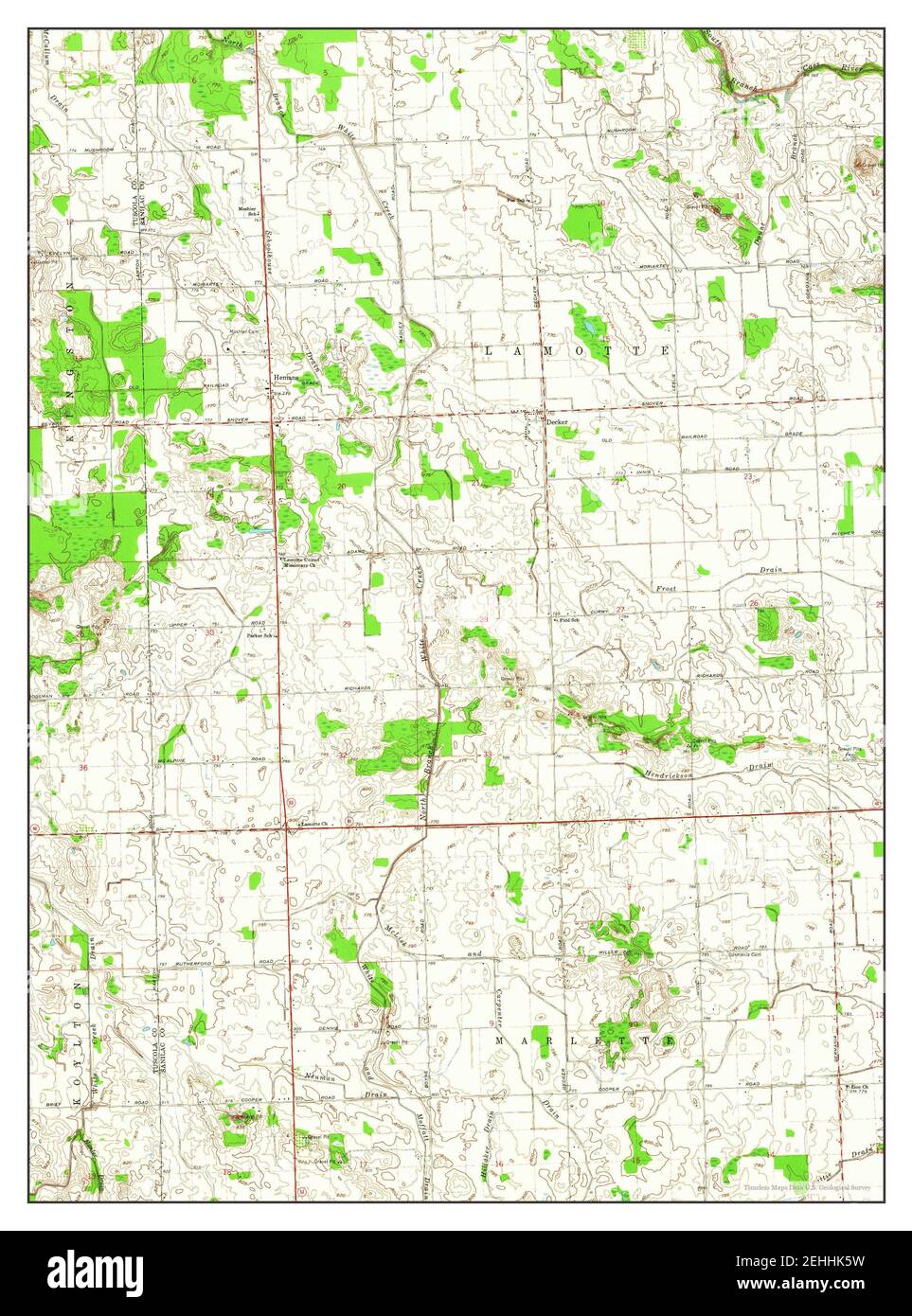 Decker, Michigan, map 1963, 1:24000, United States of America by ...