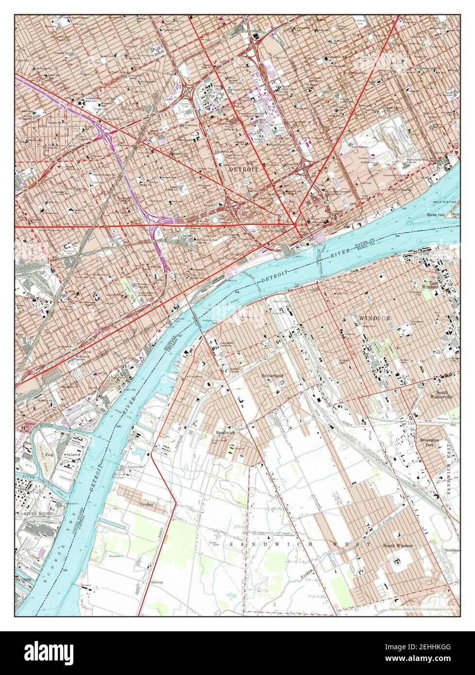 Detroit, Michigan, map 1968, 1:24000, United States of America by ...