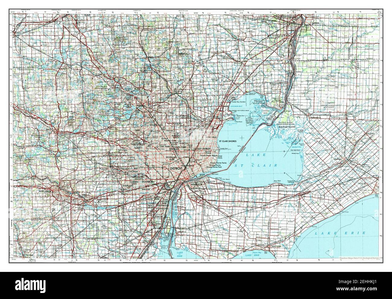 Detroit, Michigan, map 1961, 1:250000, United States of America by ...