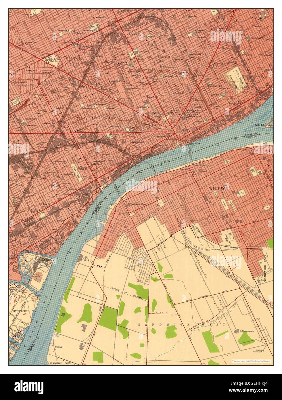 Detroit, Michigan, map 1954, 1:24000, United States of America by ...