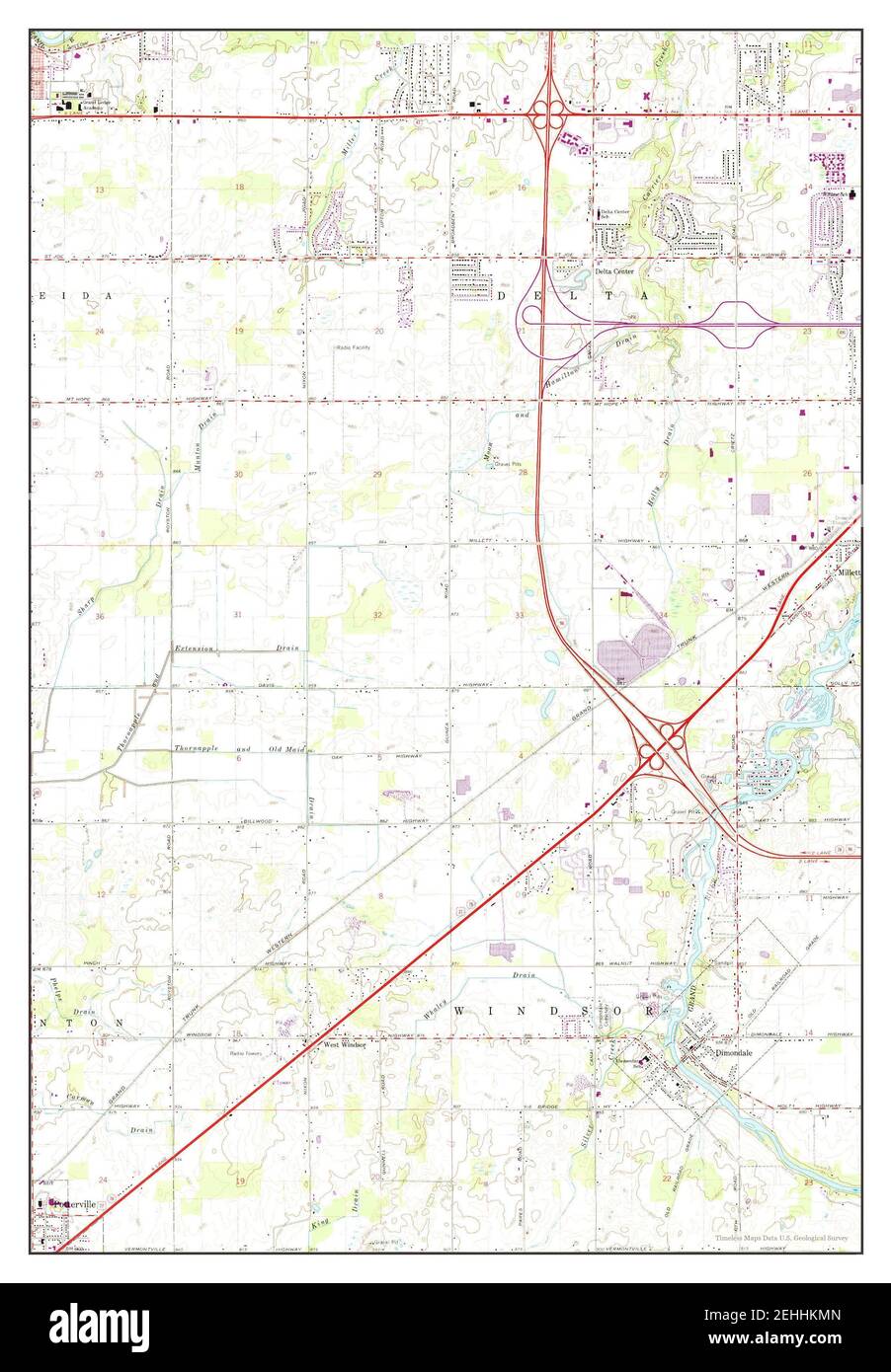 Map of dimondale Cut Out Stock Images & Pictures - Alamy