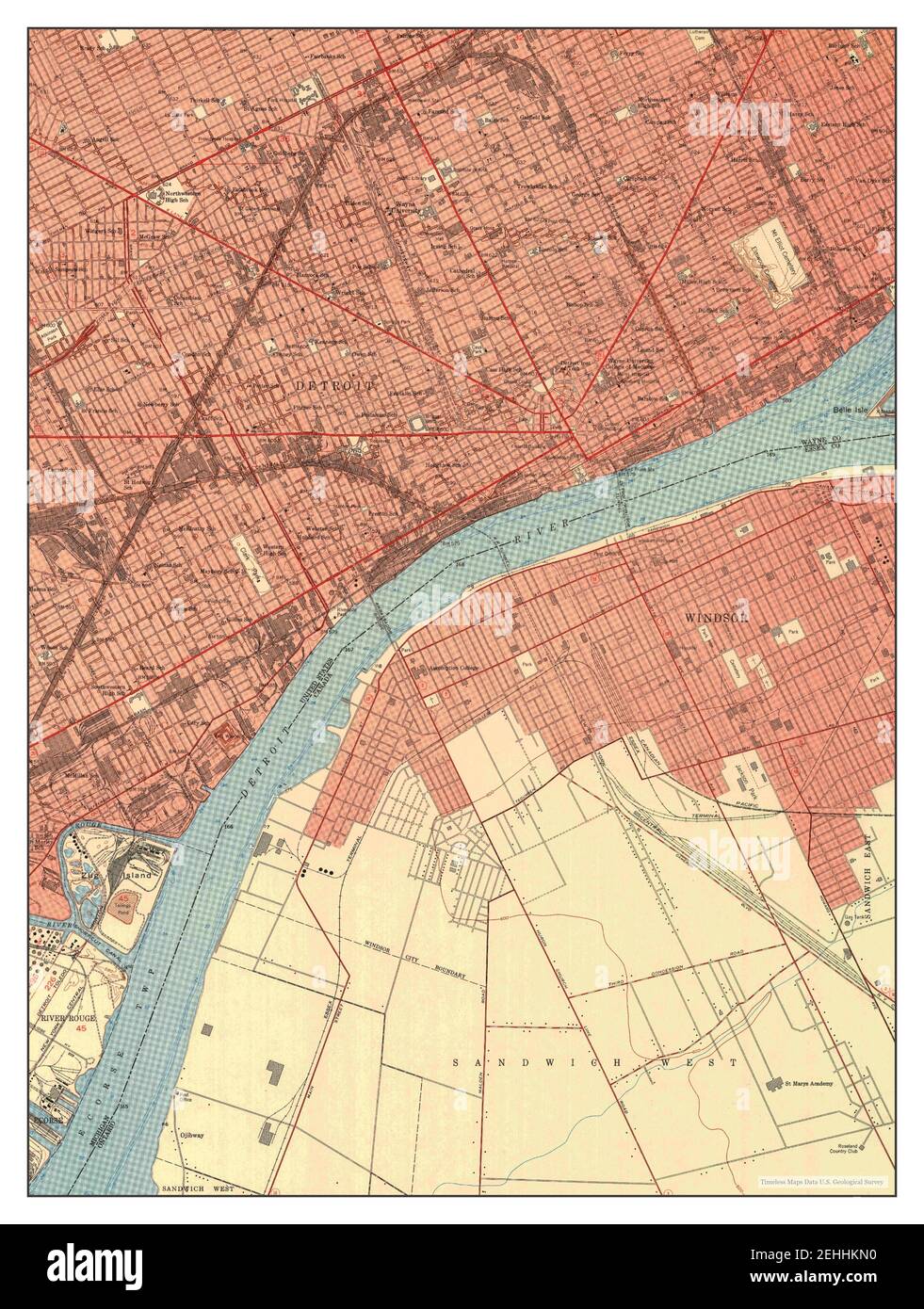 Detroit, Michigan, map 1954, 1:24000, United States of America by ...