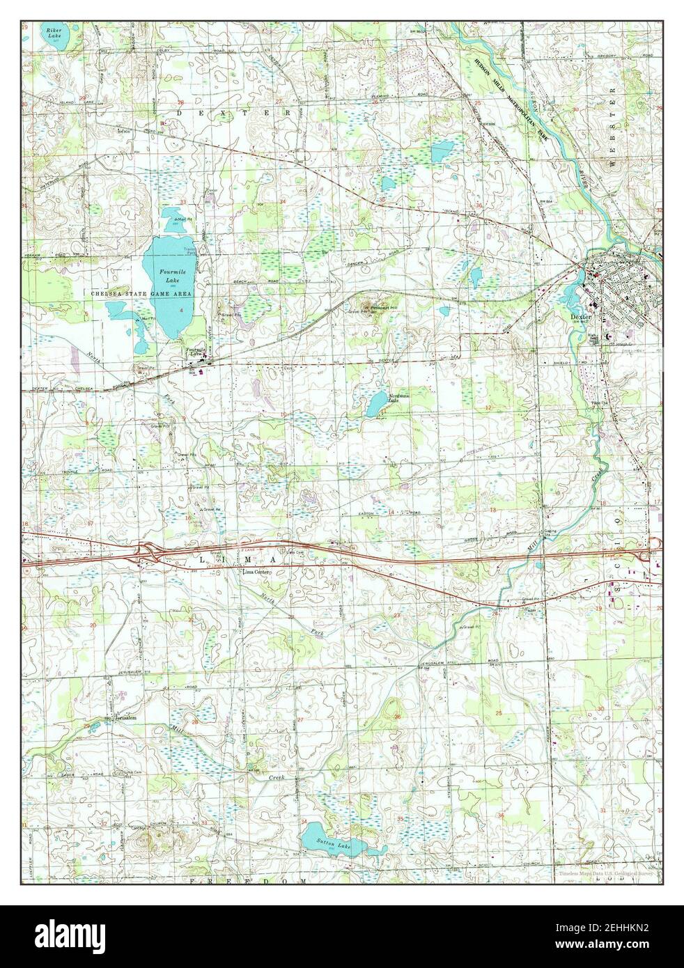 Dexter, Michigan, map 1996, 1:24000, United States of America by ...