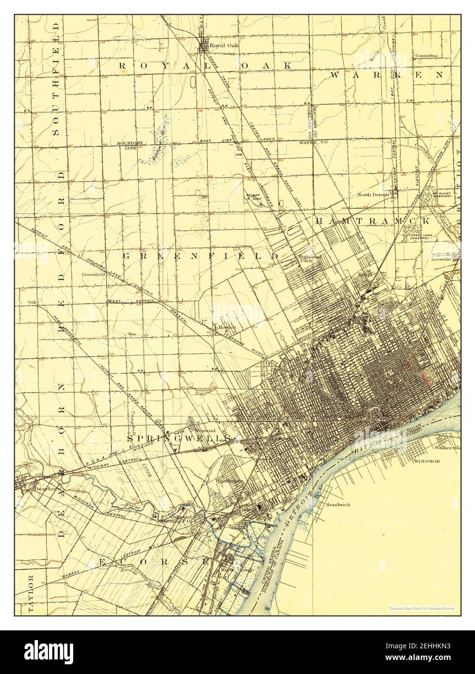 Detroit, Michigan, map 1905, 1:62500, United States of America by ...