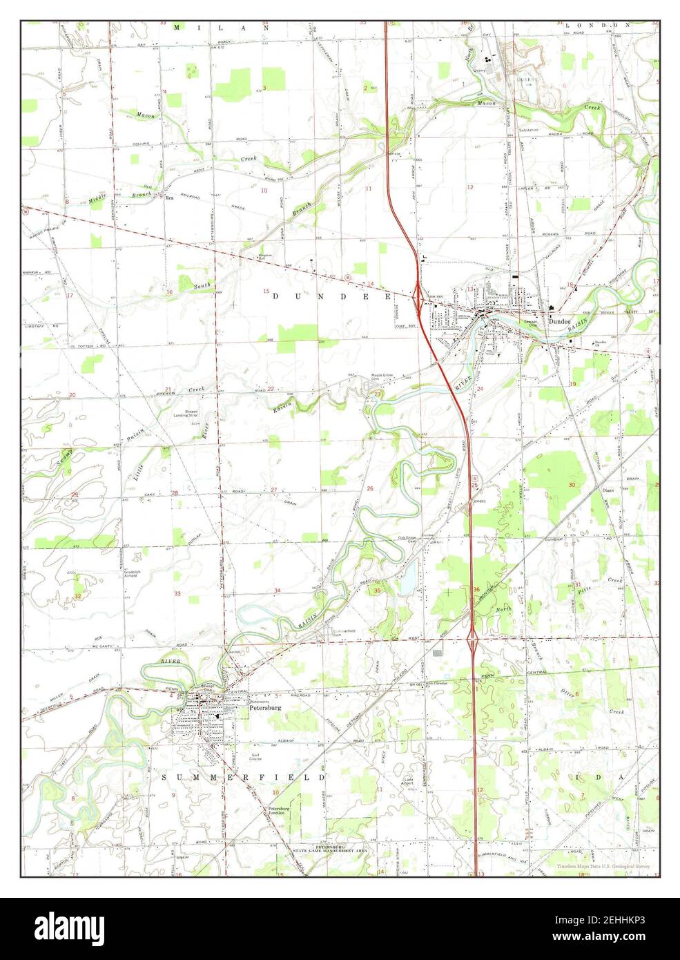 Map of dundee michigan hi-res stock photography and images - Alamy