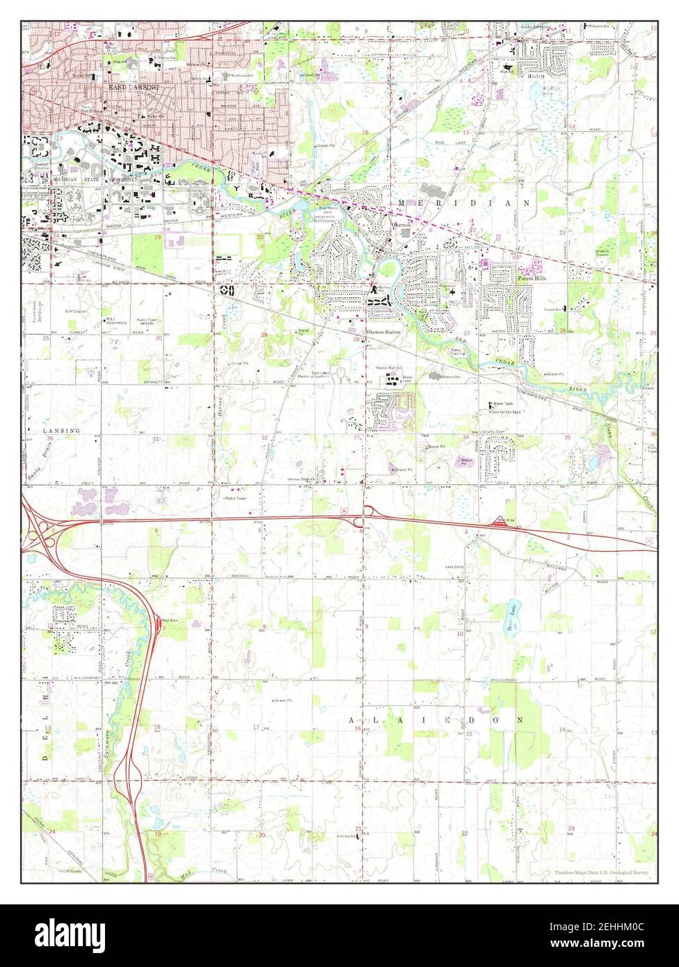 Antique map of lansing hi-res stock photography and images - Alamy