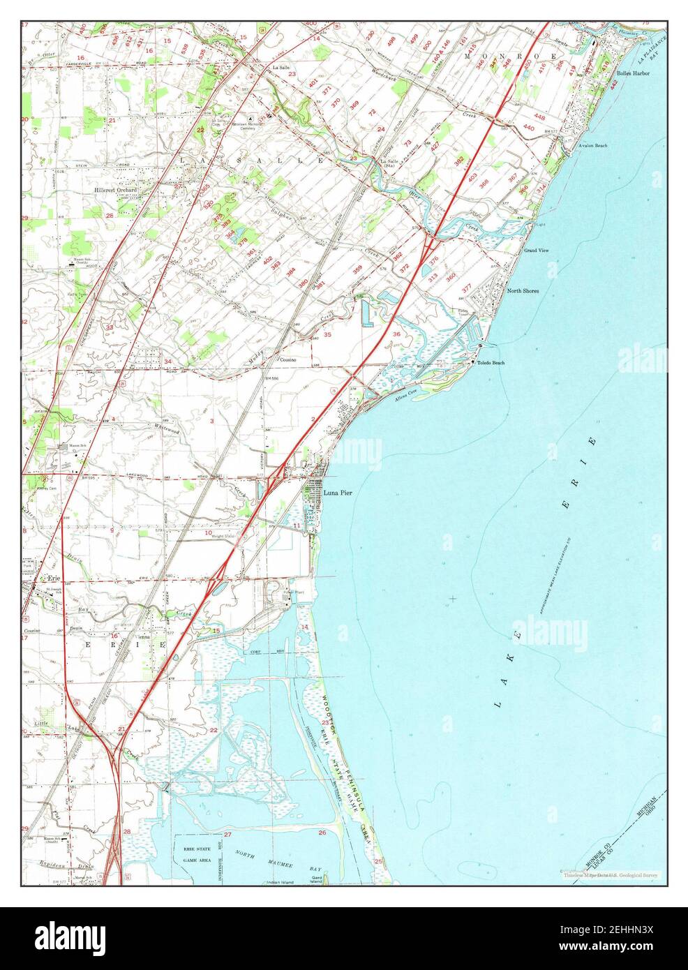 Old map of erie hi-res stock photography and images - Alamy