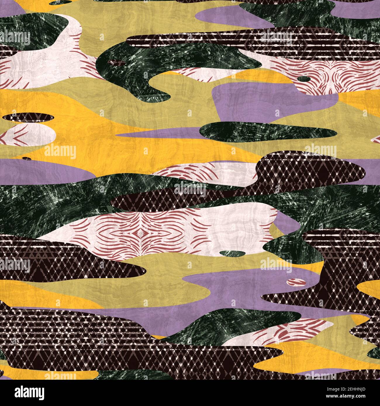 Seamless collage in camo shapes vivid montage Stock Photo - Alamy