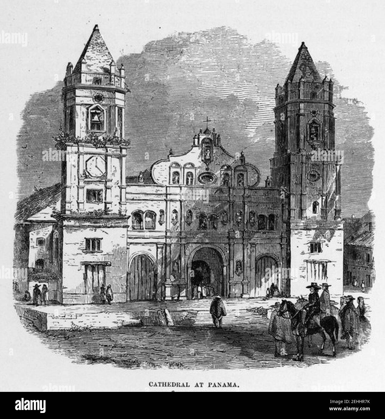 Panama Cathedral Drawing Stock Photo - Alamy