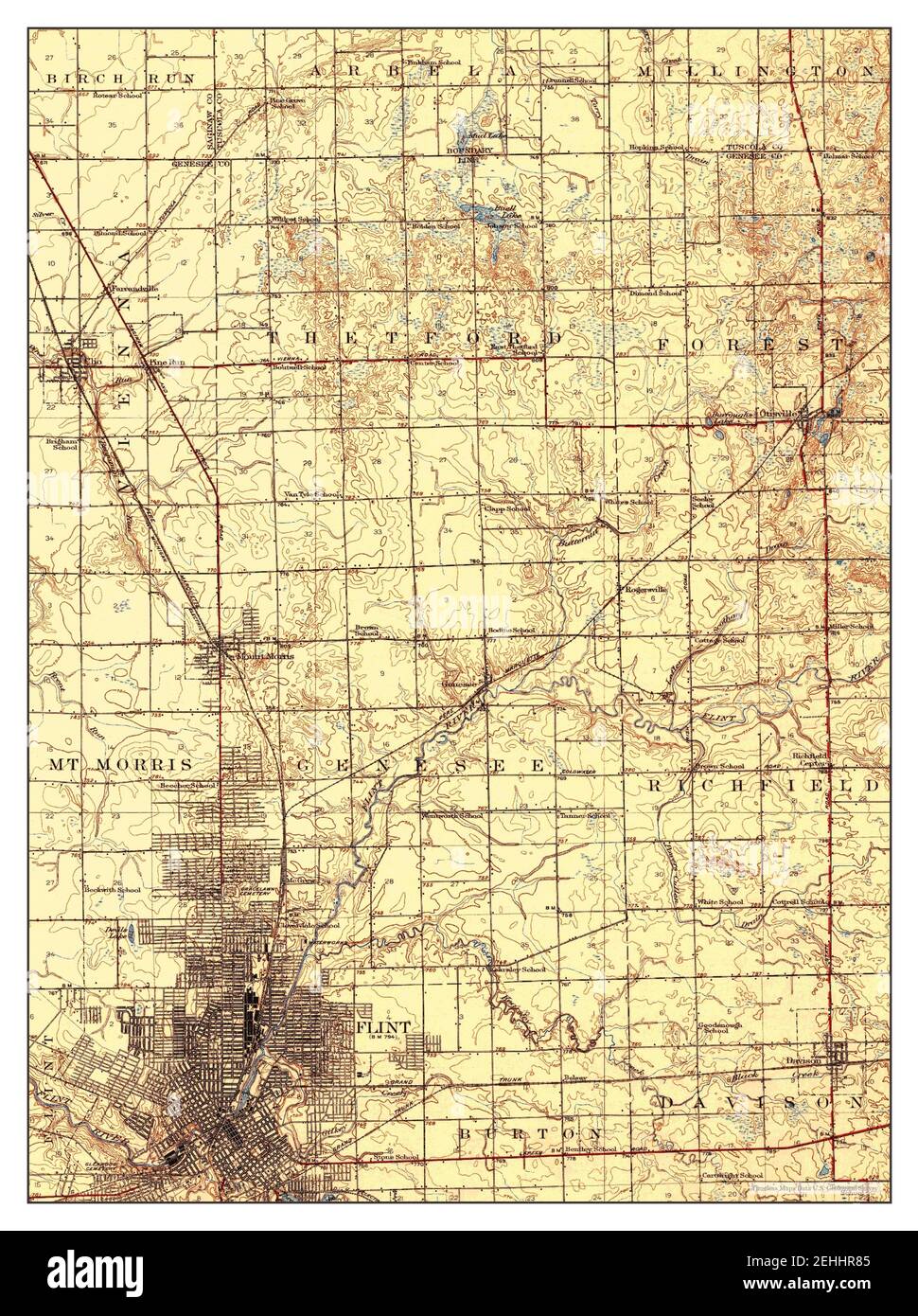 Map of flint Cut Out Stock Images & Pictures - Alamy