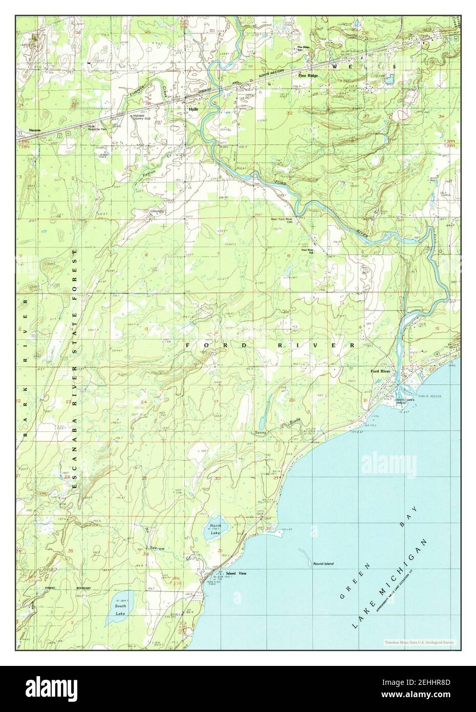 Ford River, Michigan, map 1985, 1:24000, United States of America by ...
