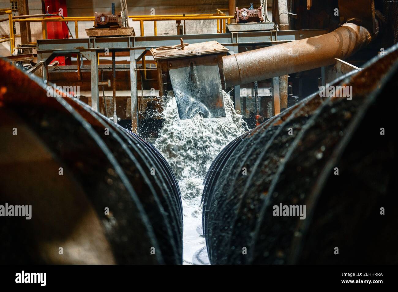 Mining and processing plant. Wet sand grading process Stock Photo - Alamy