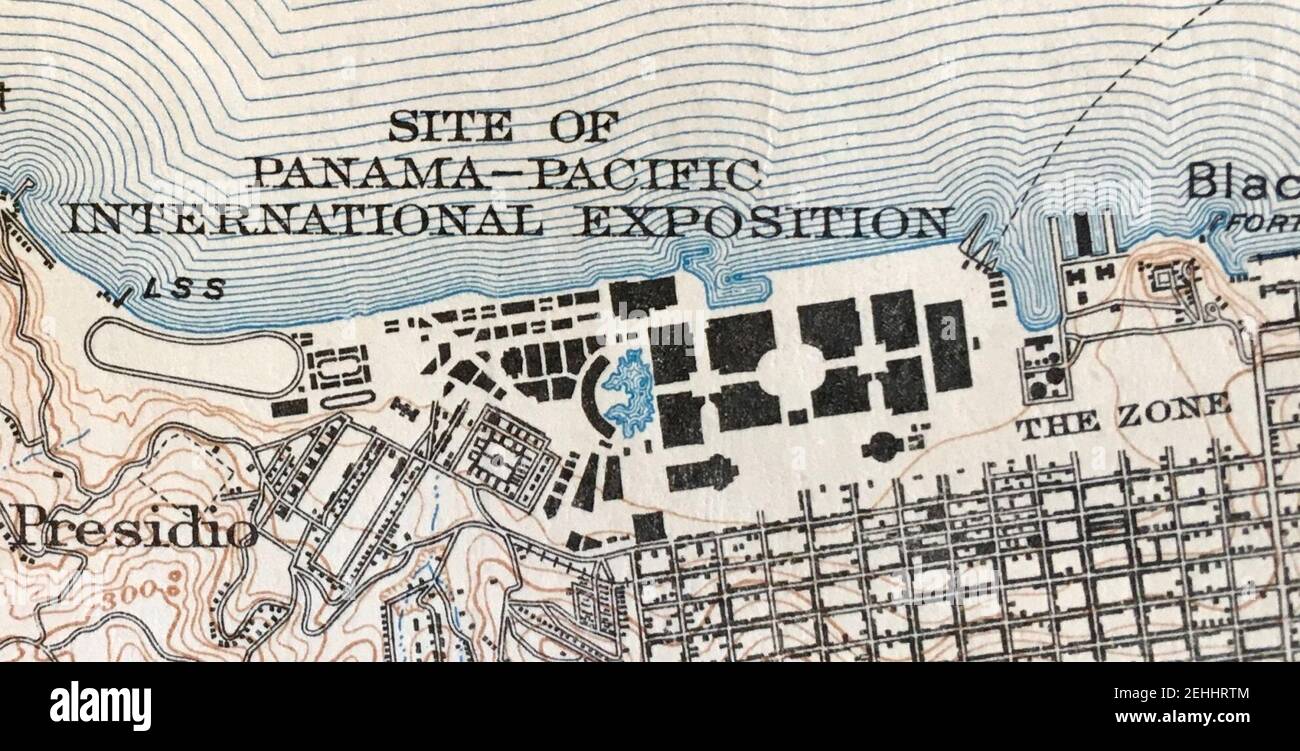 Panama-Pacific International Exposition map Stock Photo - Alamy