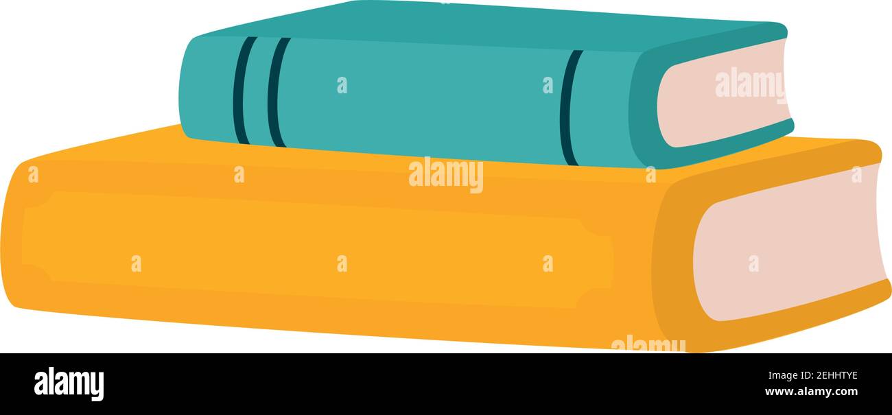 colorful books icon over white background, flat style, vector ...