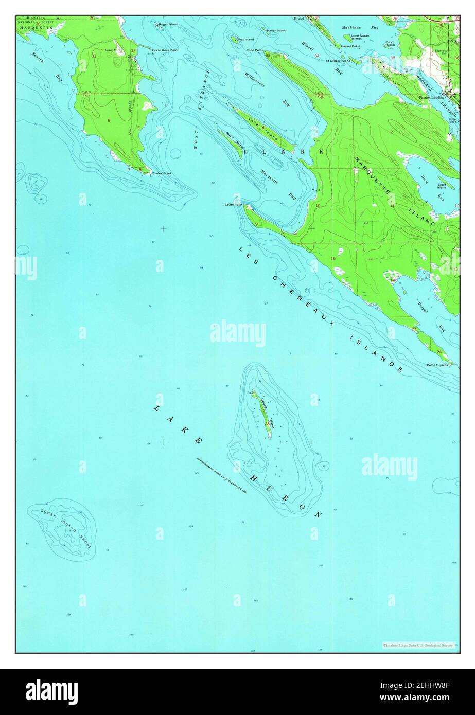 Goose Island, Michigan, map 1964, 1:24000, United States of America by ...