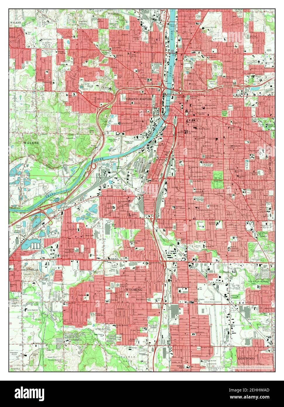 Grand Rapids West, Michigan, map 1967, 1:24000, United States of ...