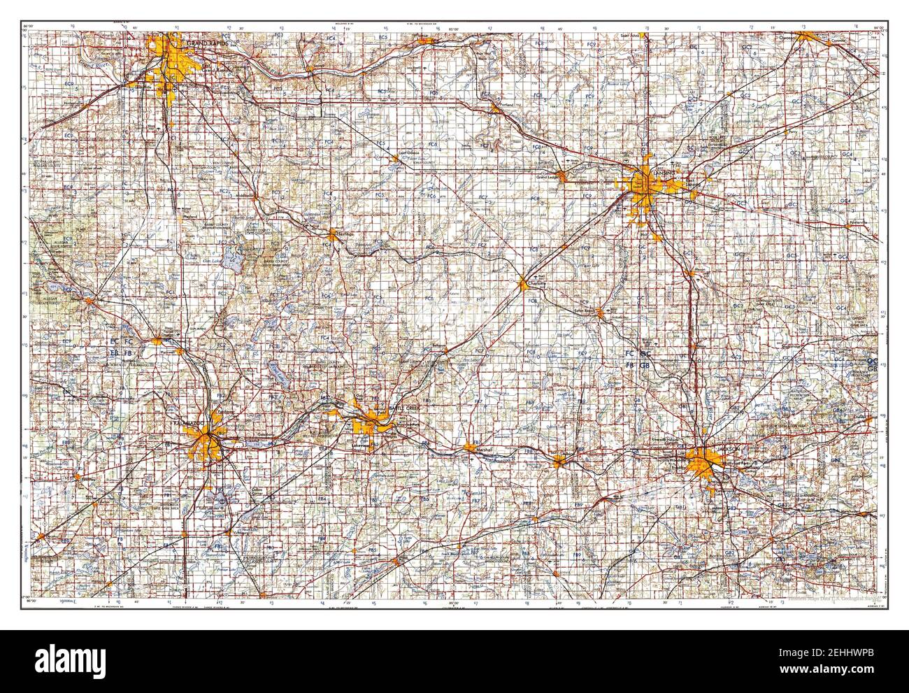 Grand rapids, michigan map High Resolution Stock Photography and Images ...