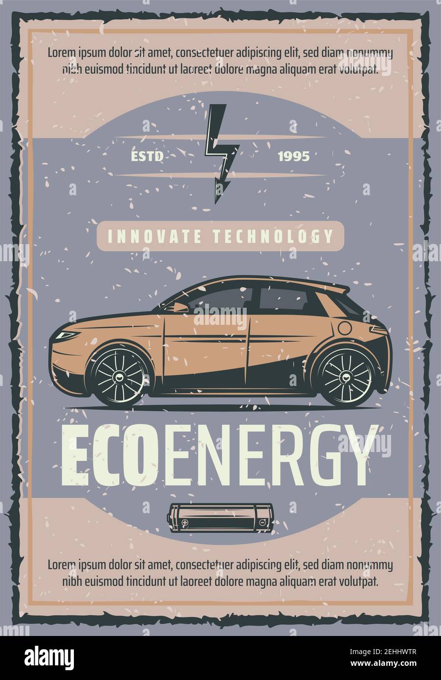 Electric car vintage poster hi-res stock photography and images - Alamy