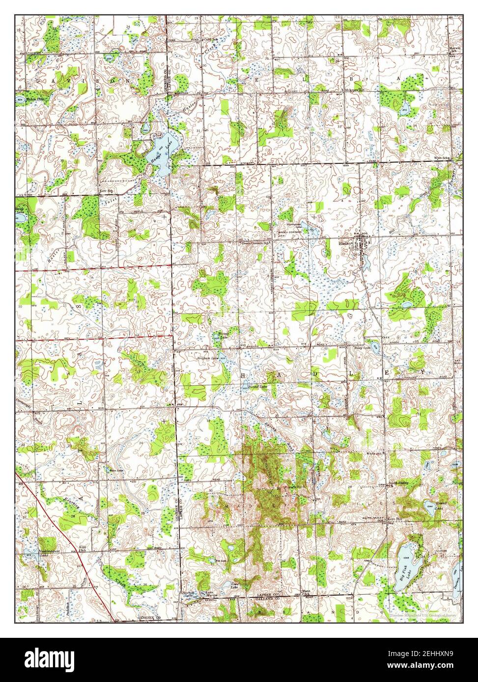 Hadley, Michigan, map 1945, 1:24000, United States of America by ...