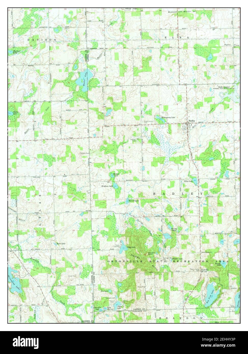 Hadley, Michigan, map 1968, 1:24000, United States of America by ...