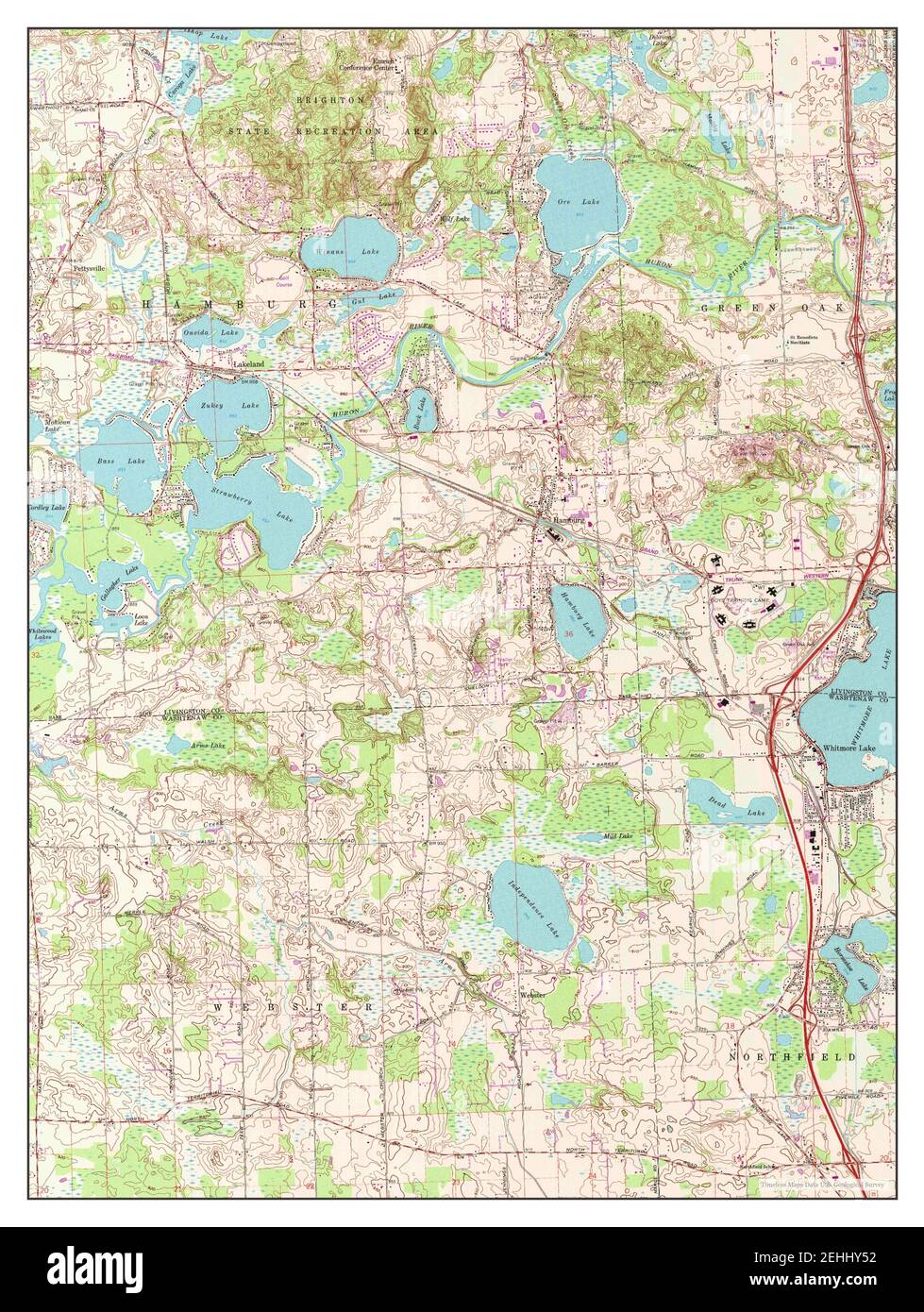Hamburg, Michigan, map 1965, 1:24000, United States of America by ...