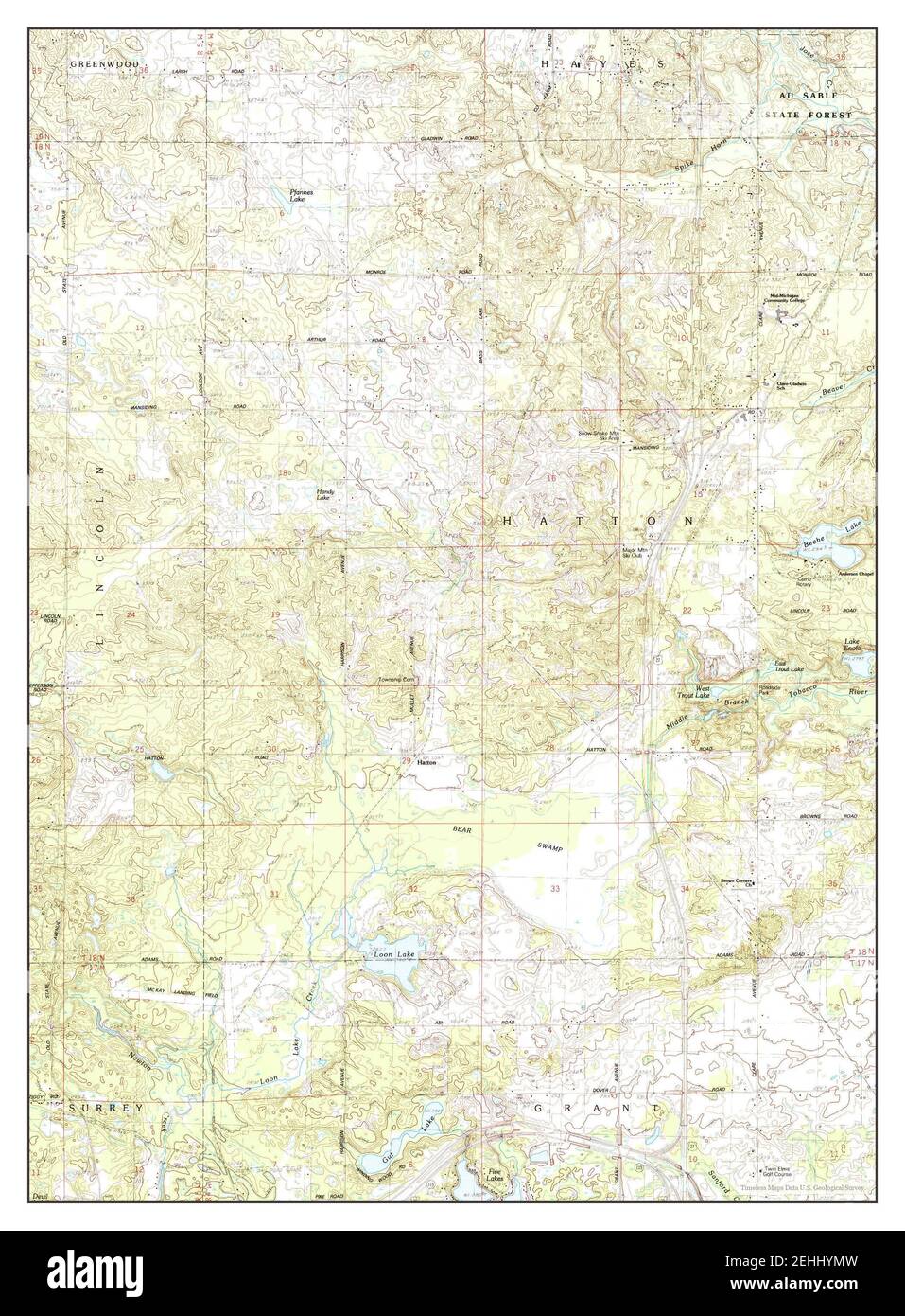 Hatton, Michigan, map 1983, 1:25000, United States of America by ...