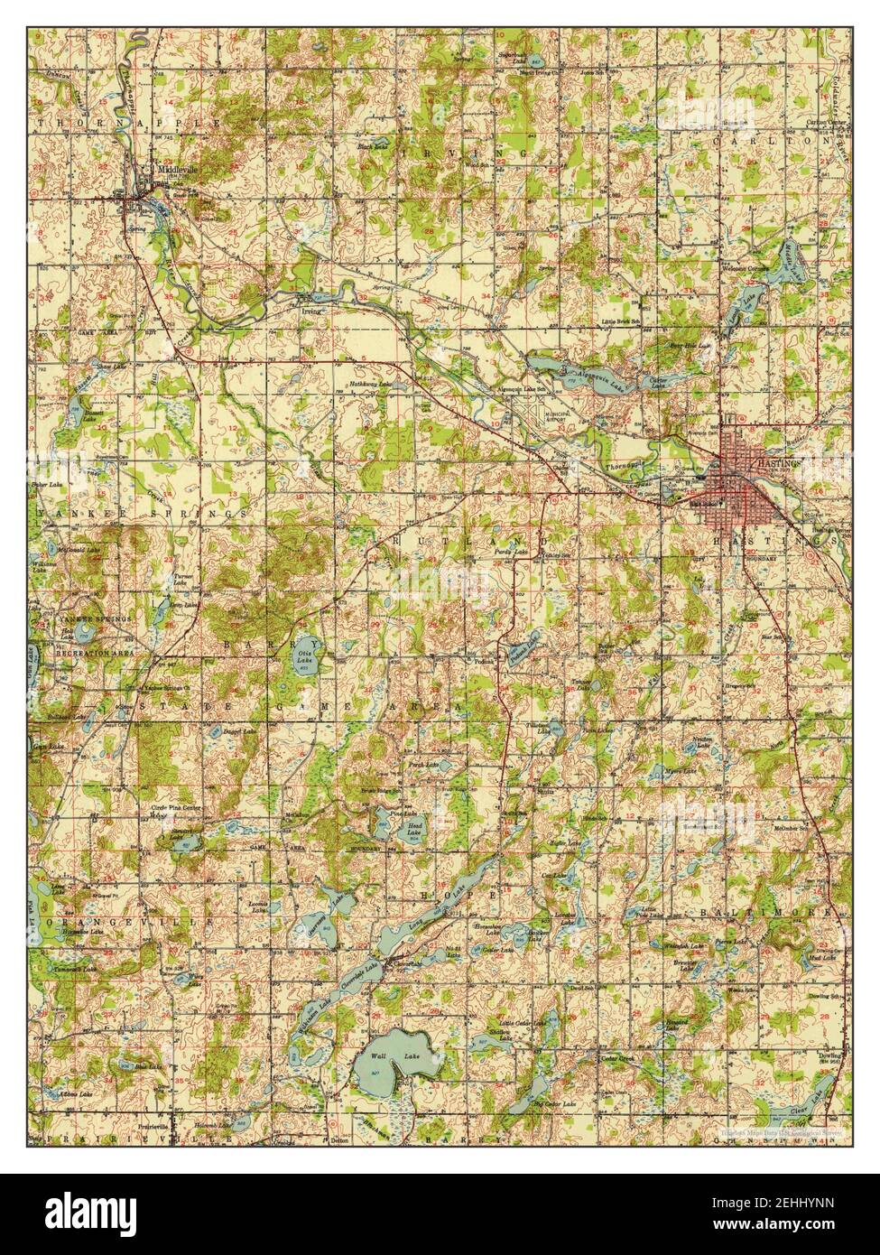 Map of hastings michigan Cut Out Stock Images & Pictures - Alamy