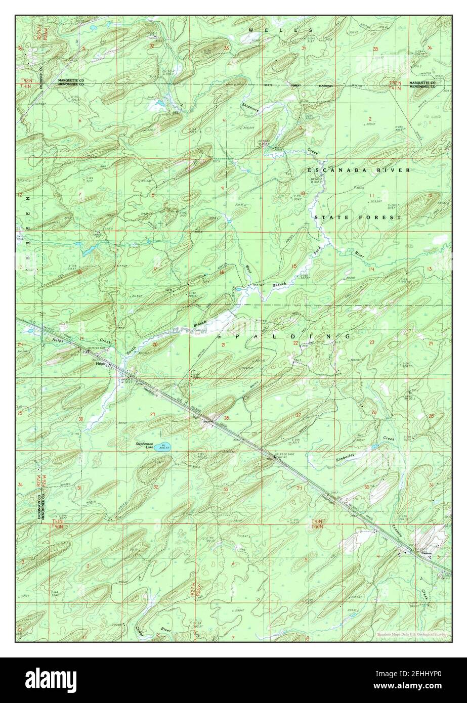 Helena, Michigan, map 1986, 1:24000, United States of America by ...