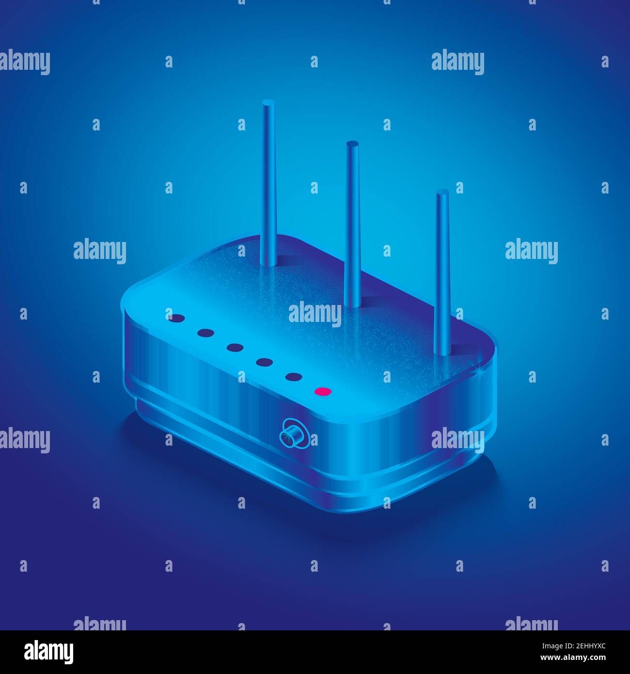 Isometric Network Router Vector Illustration Outline Wifi Wireless