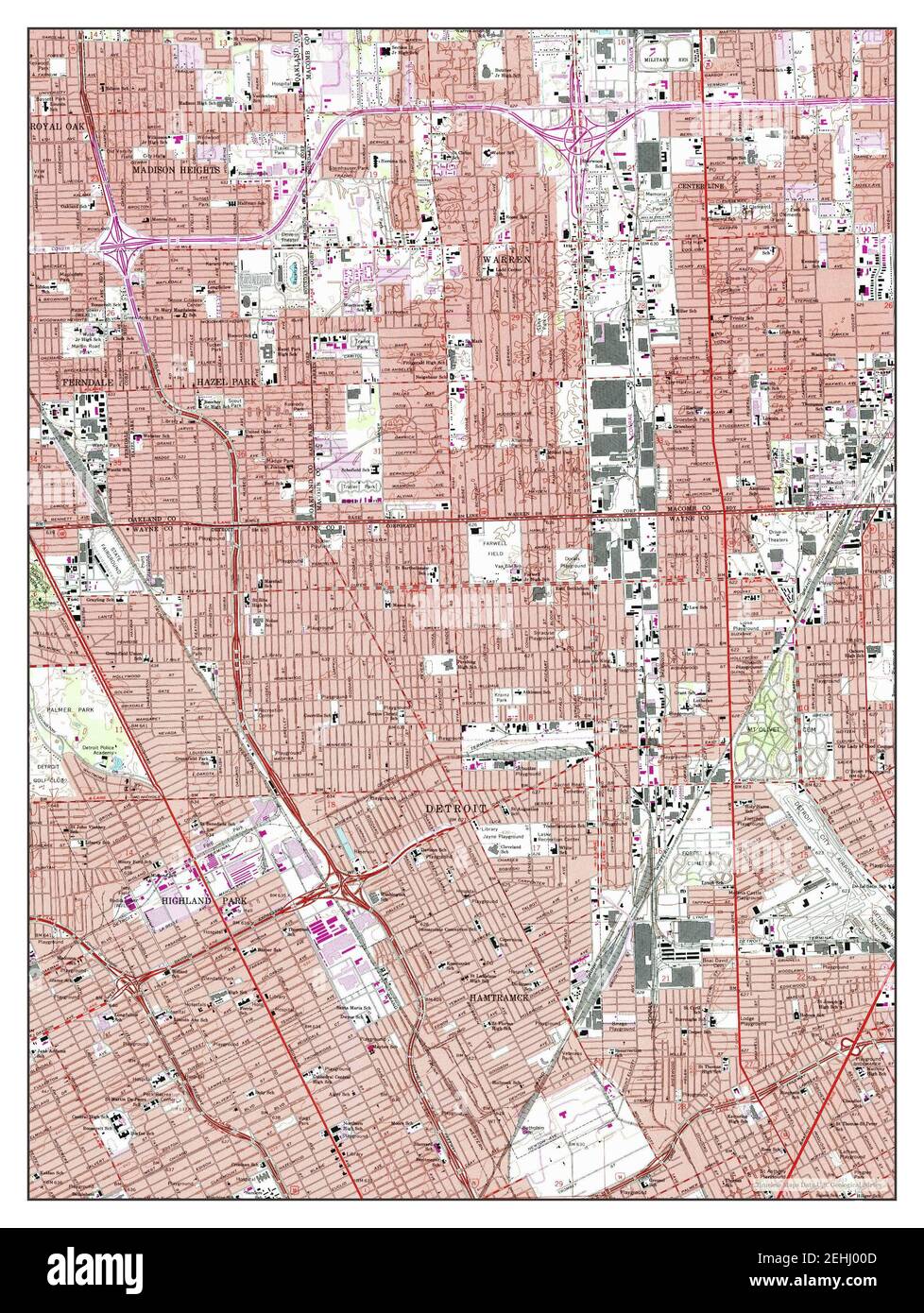 Highland park map hi-res stock photography and images - Alamy