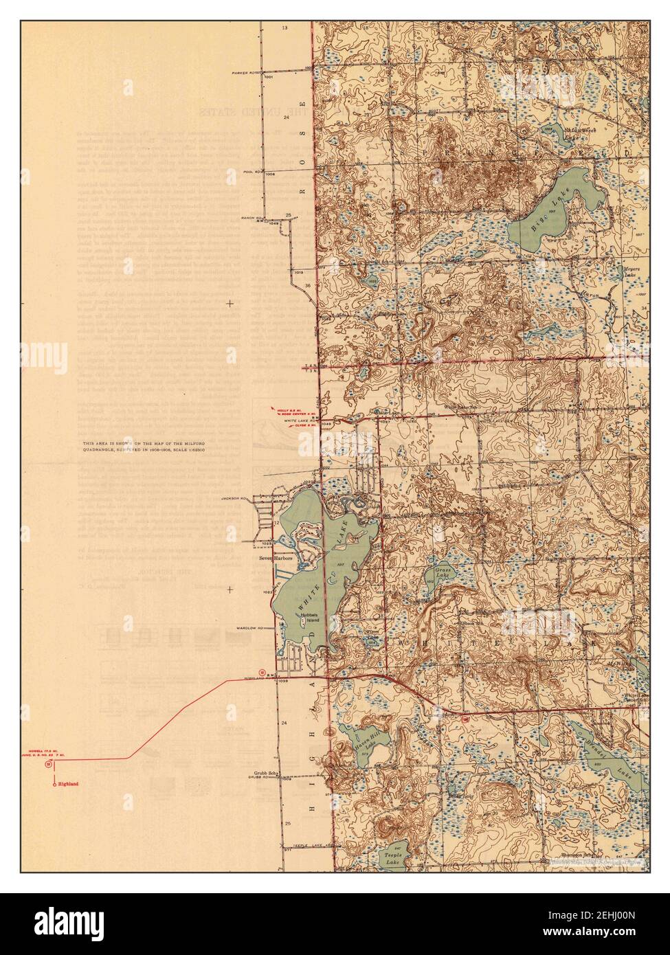 Highland, Michigan, map 1945, 1:24000, United States of America by ...